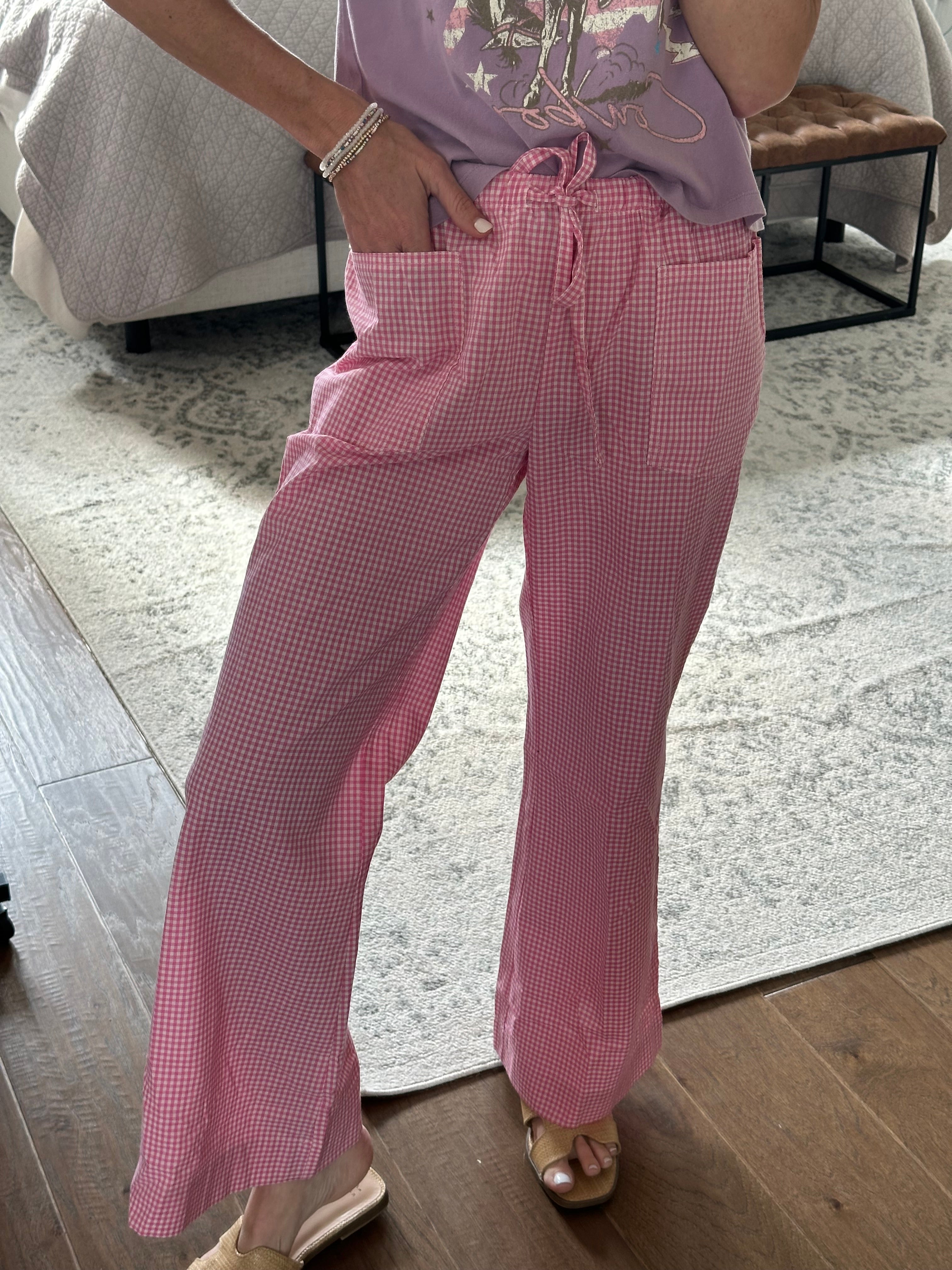 Gingham Pants- Pink – Lottie James
